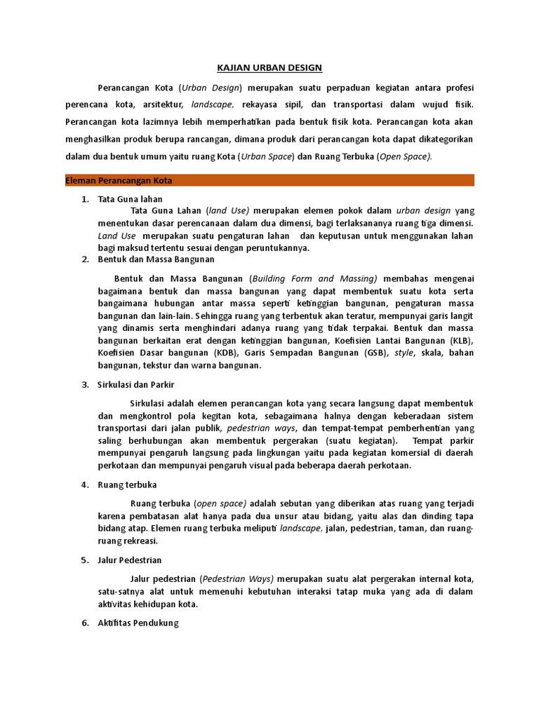 Kajian Urban Design | PDF