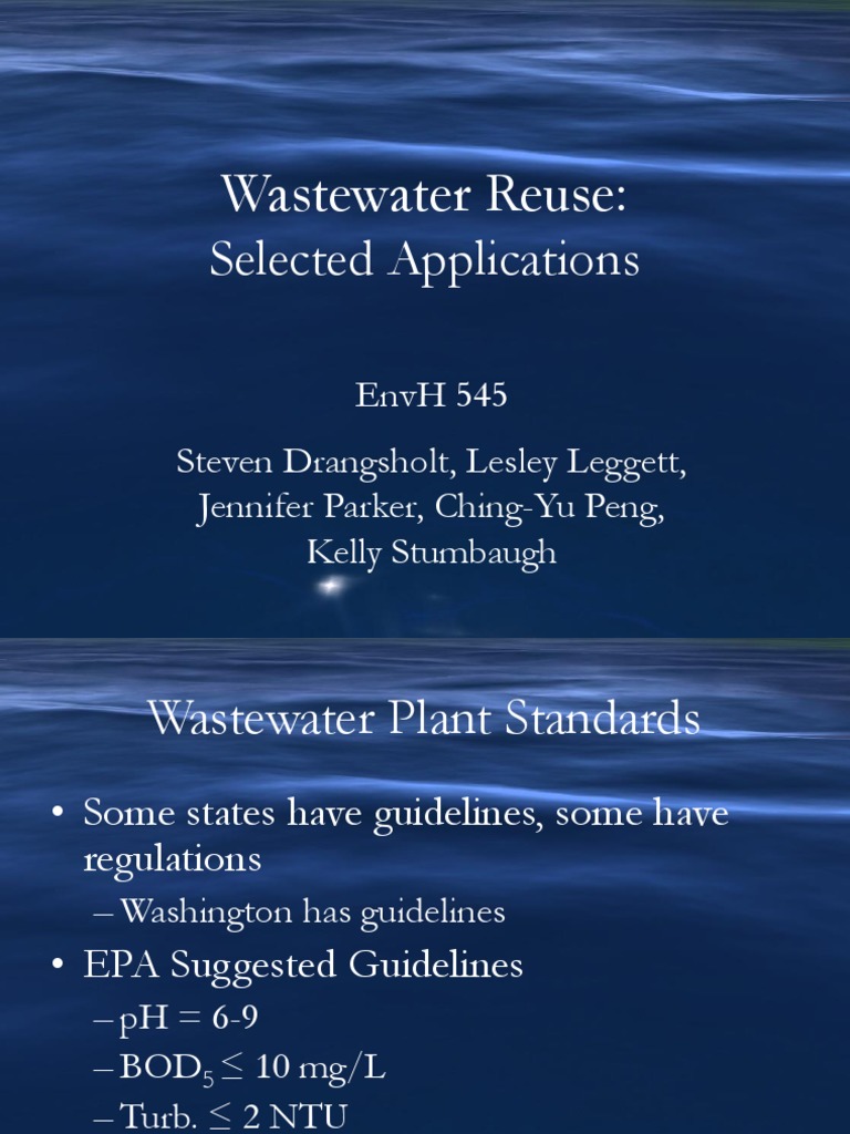 Wastewater Reuse Final | PDF | Reclaimed Water | Wastewater