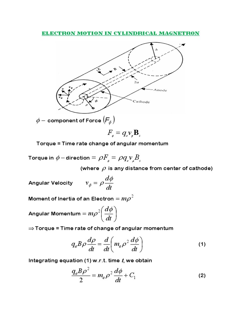 Magnetron Hull Voltage | PDF | Torque | Angular Momentum