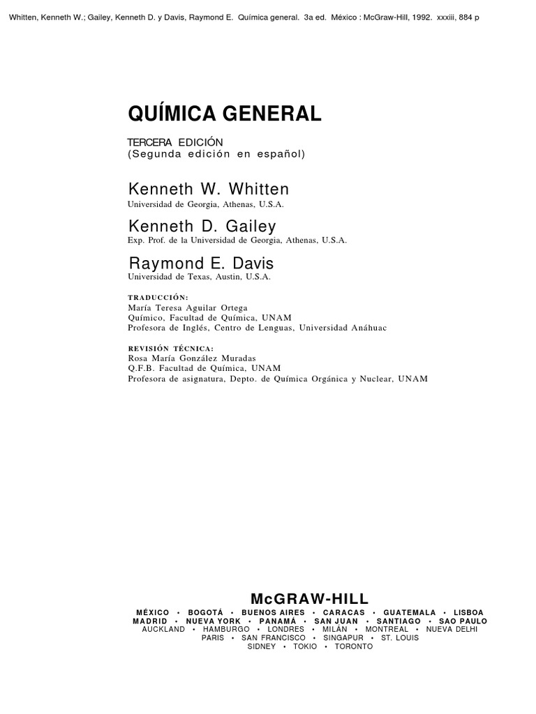 Whitten Quimica General PDF | PDF | Enlace químico | Moléculas