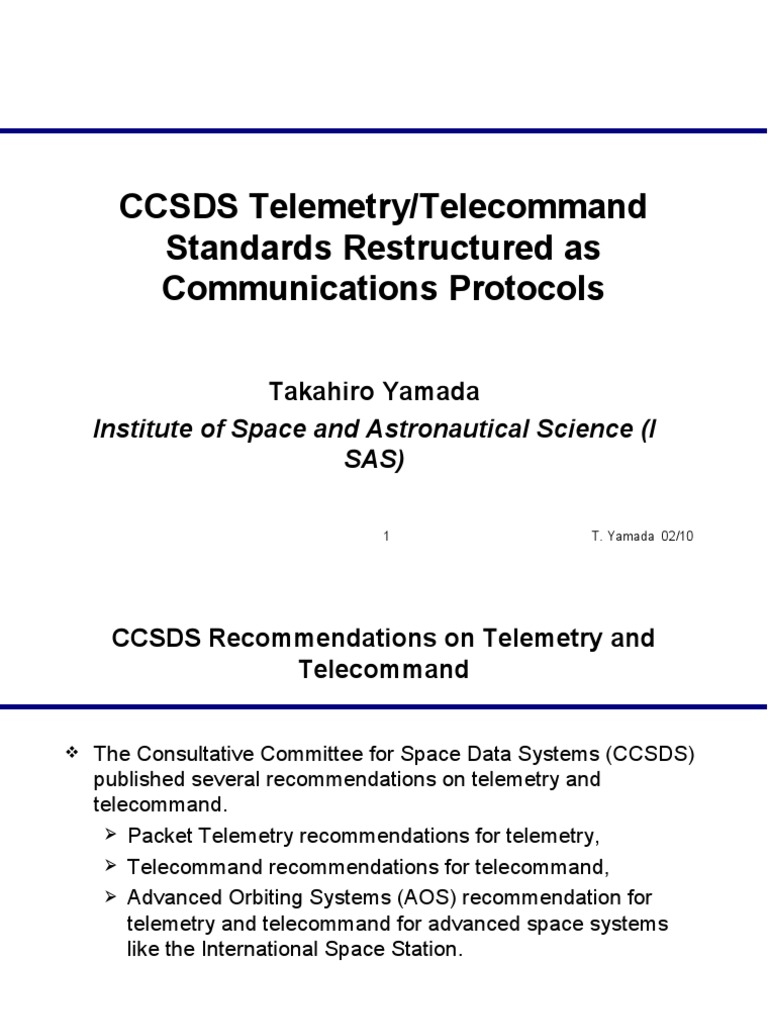 Ccsds Telemetrytelecommand Standards Restructured As Communications Protocols Pdf Network