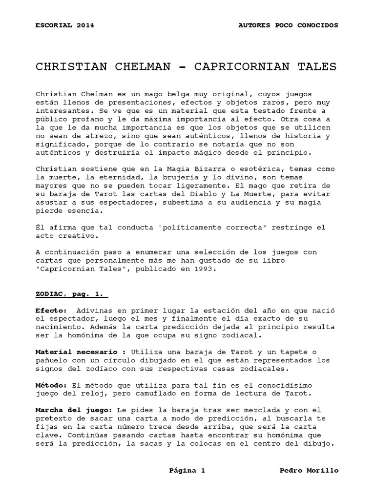 Pedro Morillo - Christian Chelman - Escorial 2014 | PDF | Tarot | Póker