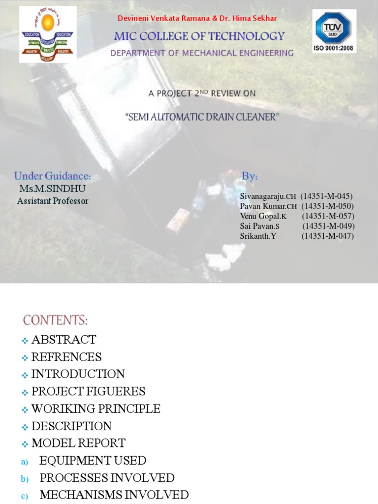 Automated Drain Cleaning System Project | PDF | Mechanical Engineering ...