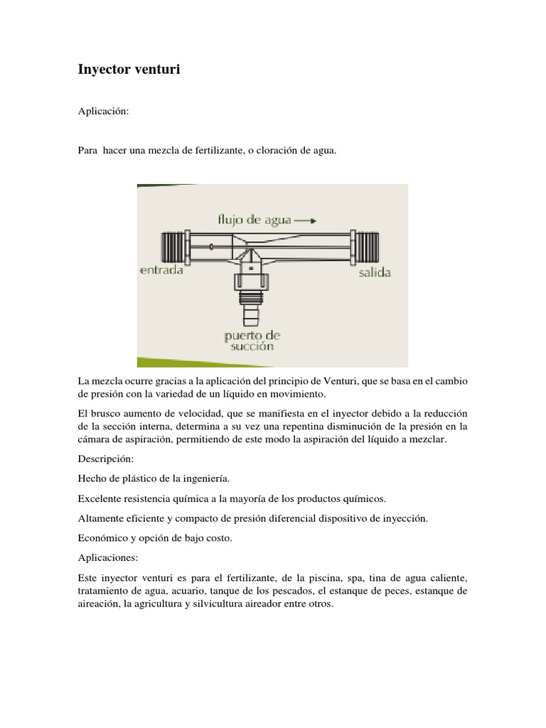 Inyector Venturi (Primer Avance) | PDF