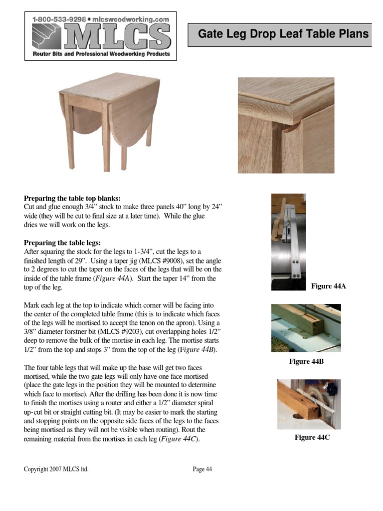 Gate Leg Drop Leaf Table Plans: Preparing The Table Top Blanks | PDF ...