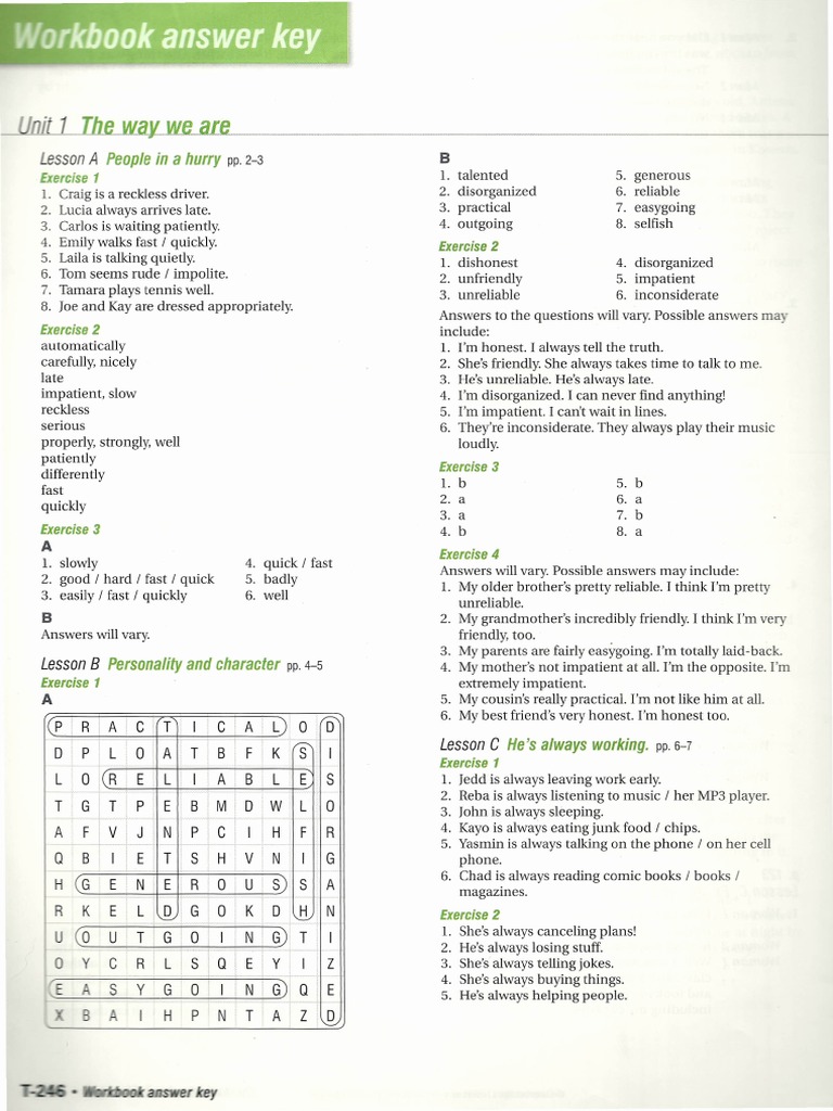 Touchstone 3 Workbook Answer Key 1 6 PDF | PDF | Sahara | Nature