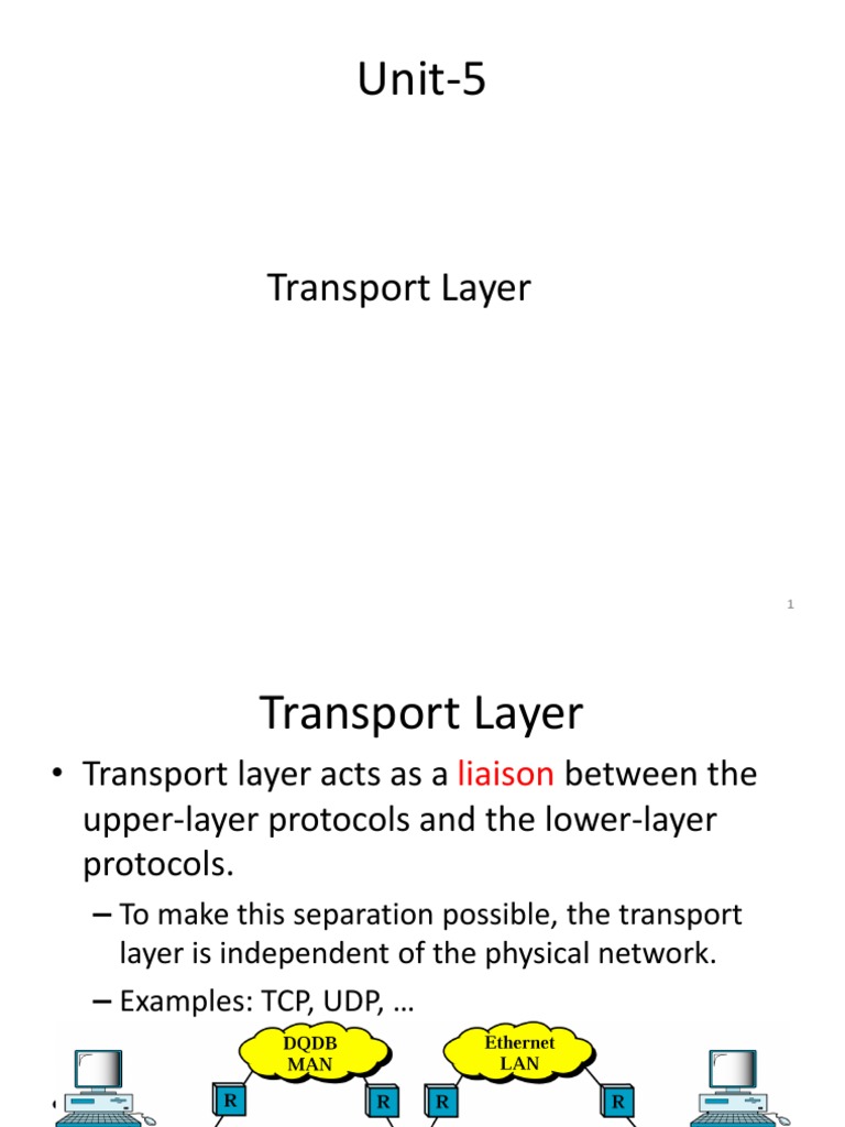 Unit-5: Transport Layer | PDF | Transmission Control Protocol | Port (Computer Networking)