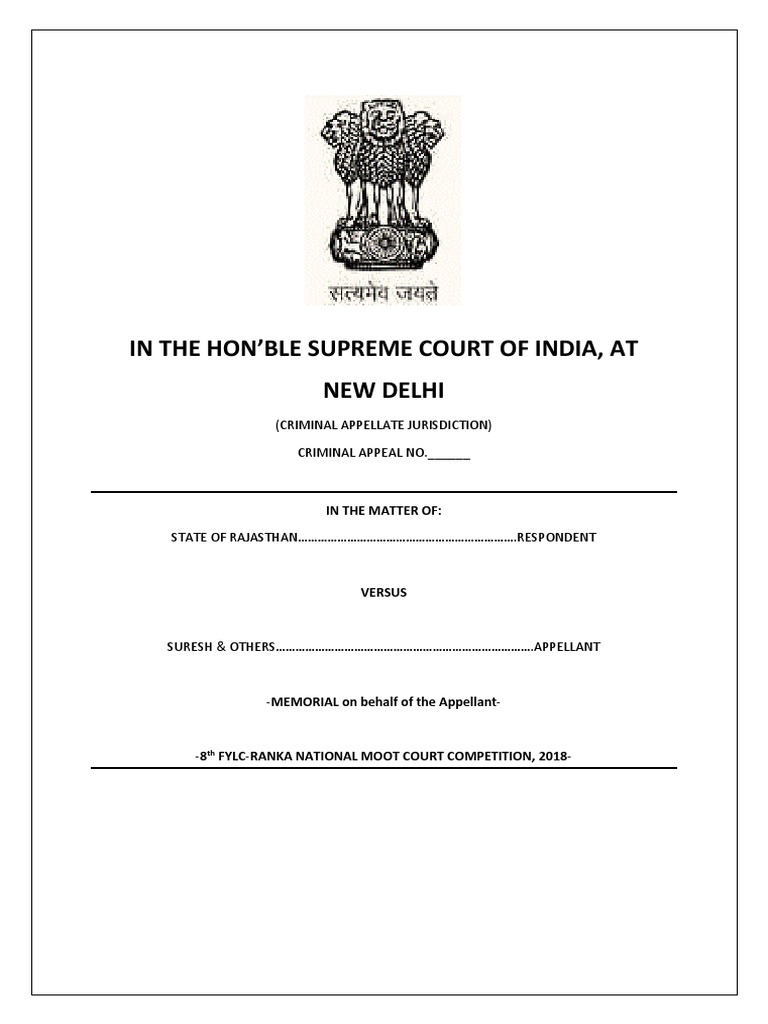 In The Hon'Ble Supreme Court of India, at New Delhi: (Criminal ...