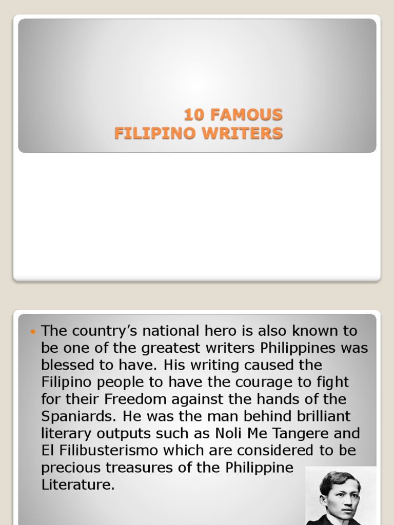 Top 10 Famous Filipino Writers | PDF | Philippines