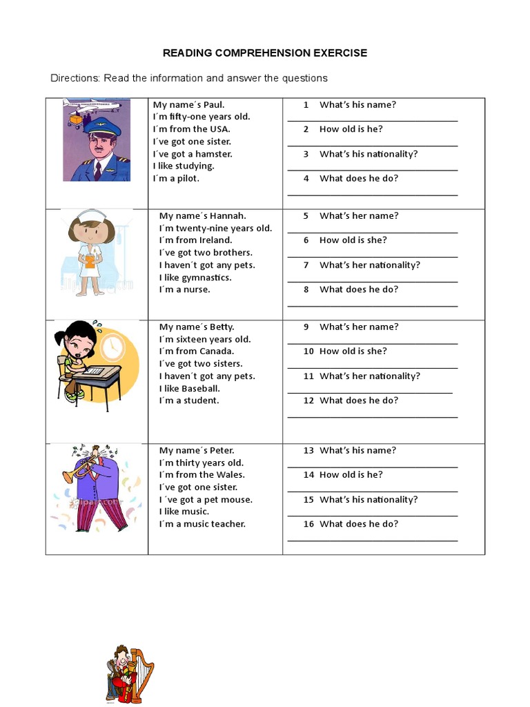 REading Comprehension WH Questions | PDF