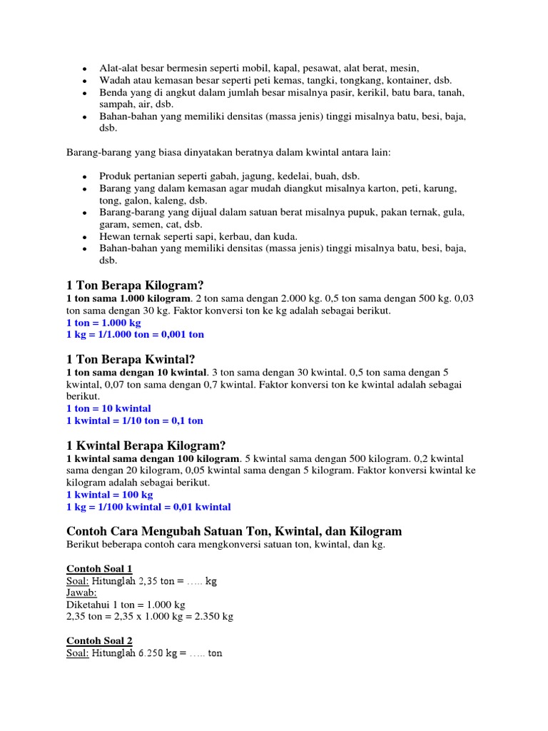Rumus Berat KG | PDF