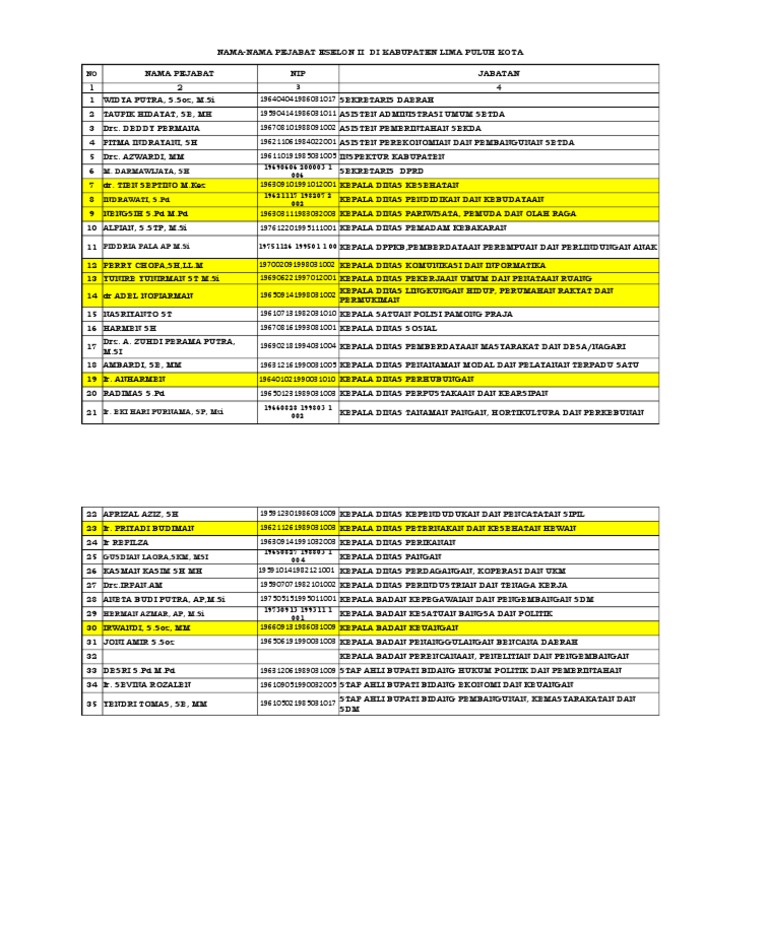 Pejabat Eselon 2 | PDF