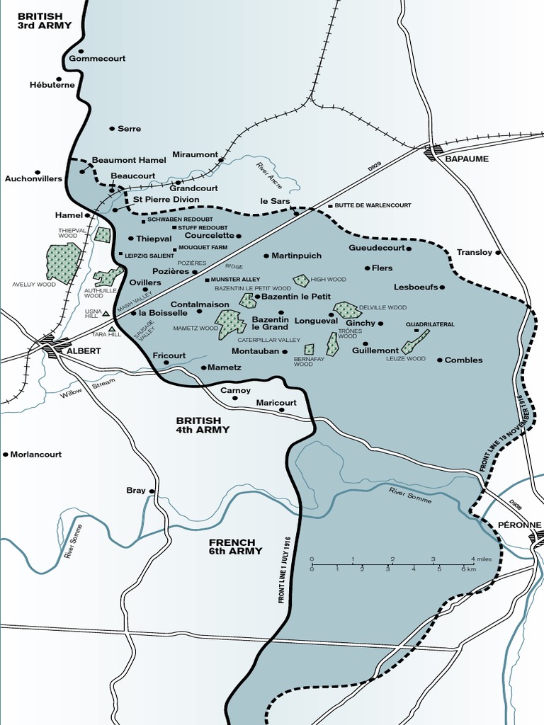 Somme Map | PDF | Battle Of The Somme | Warfare
