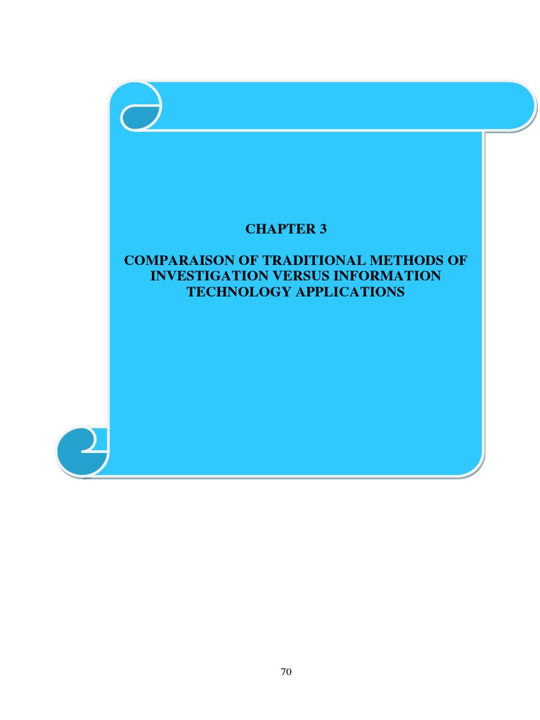 Comparing Traditional and Technological Methods of Criminal ...