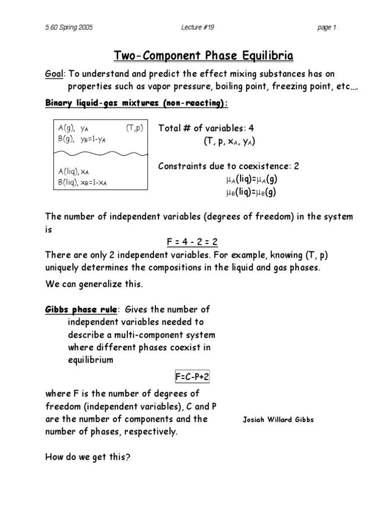 Two-Component Phase Equilibria | PDF | Phase Rule | Phase (Matter)