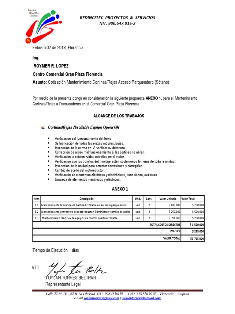 Ejemplo de Cotizacion | PDF
