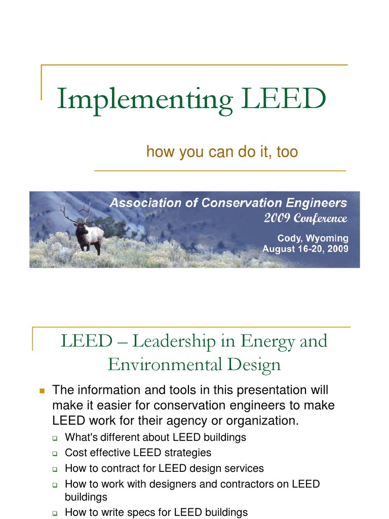 Implementing LEED: How You Can Do It, Too | PDF | Leadership In Energy ...