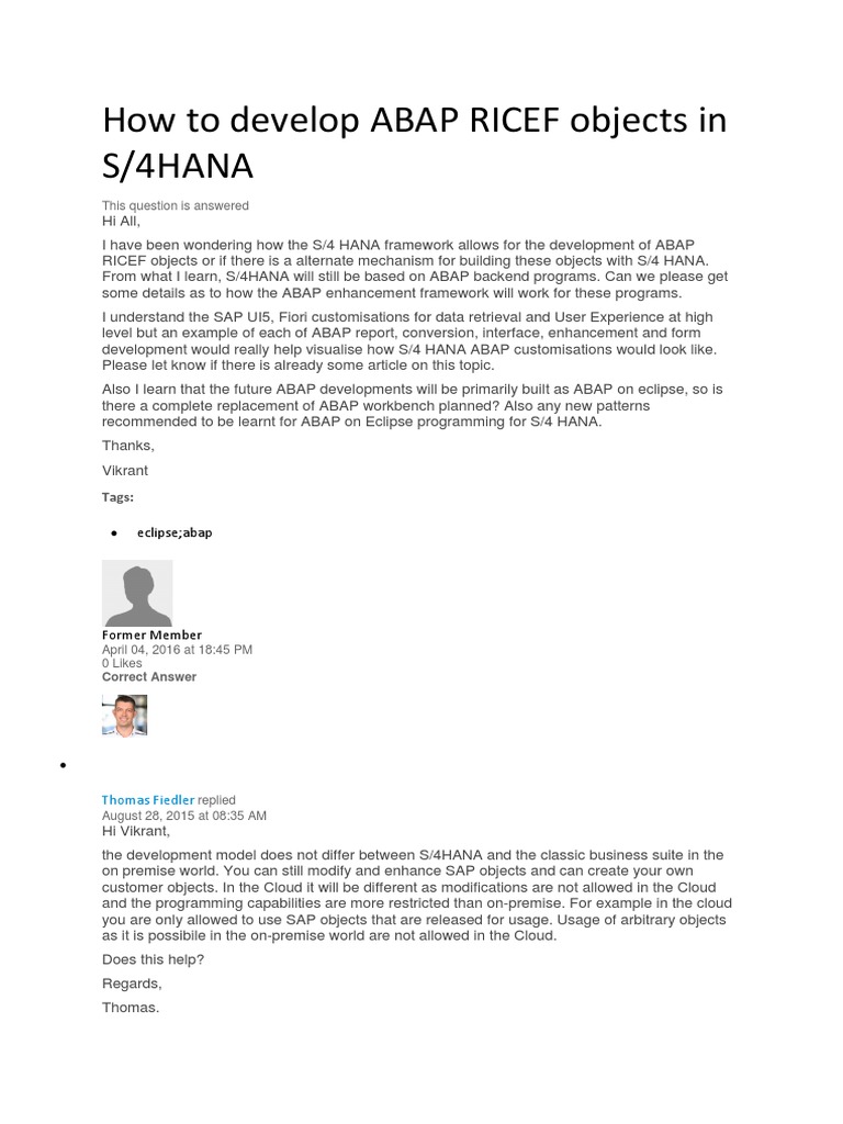 How to Develop ABAP RICEF Objects in S | Integrated Development Environment | Sap Se