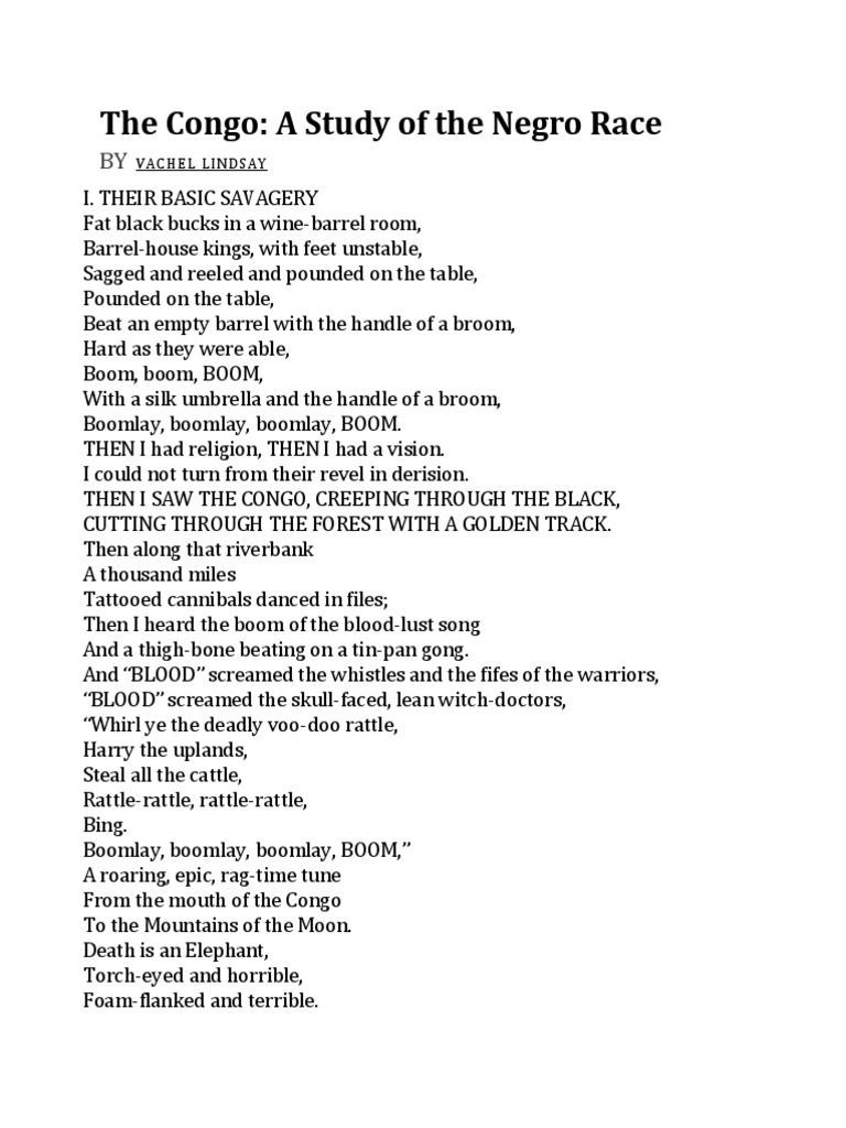 The Congo: A Study of The Negro Race: Vachel Lindsay | PDF