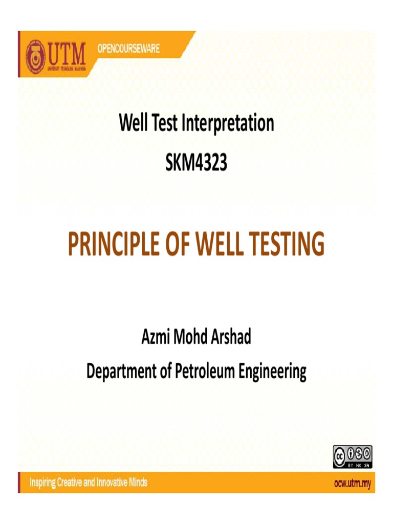 Well Test - Principle Week 02 | PDF | Porosity | Diffusion