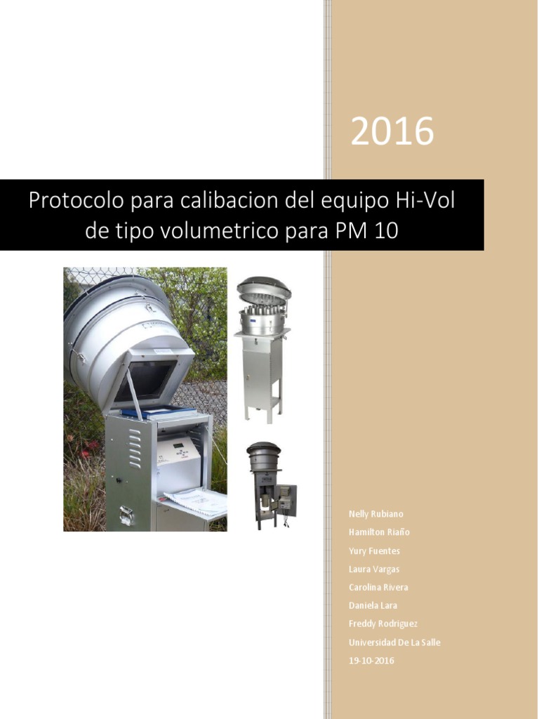 Protocolo-Hi-Vol 111 | PDF | Cantidades fisicas | Cantidad