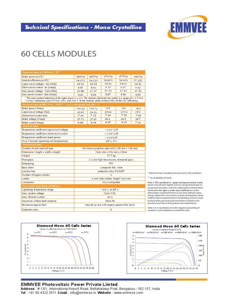 60 Monocrystalline Cell Modules | PDF | Solar Panel | Electricity