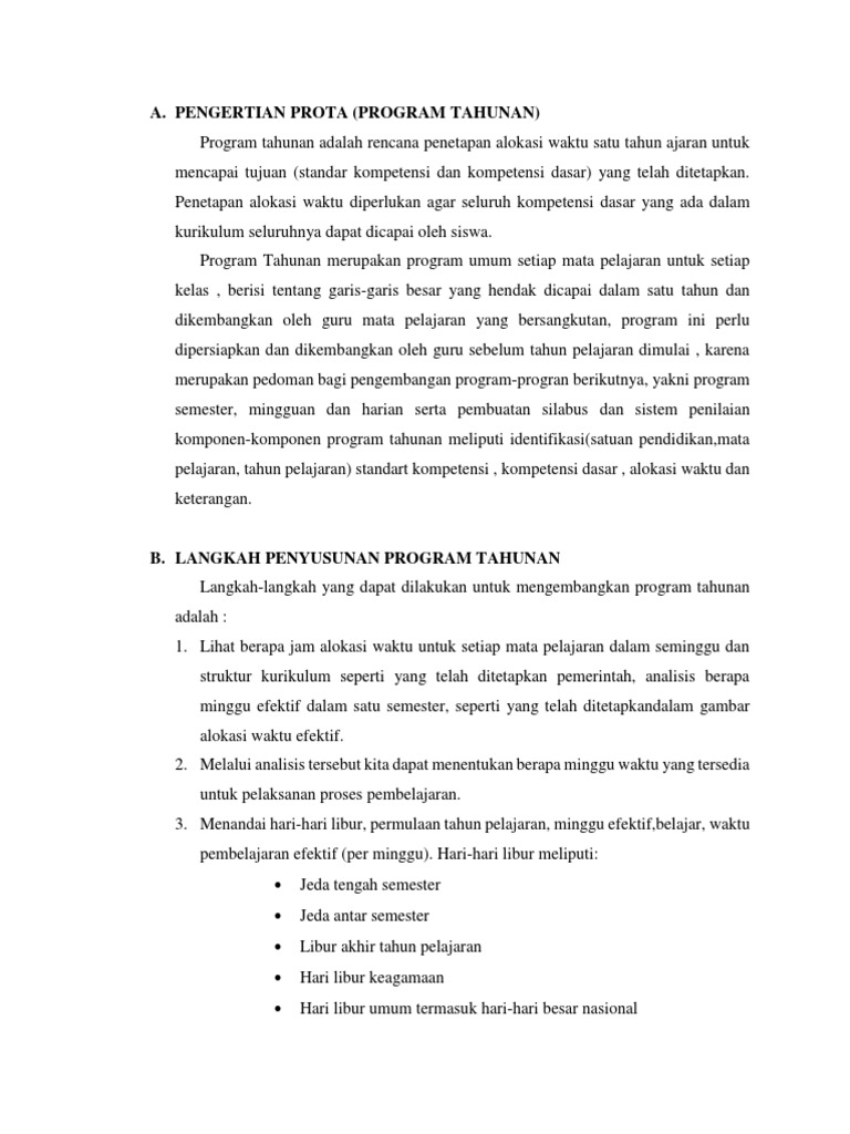 Desain Prota Dan Prosem | PDF