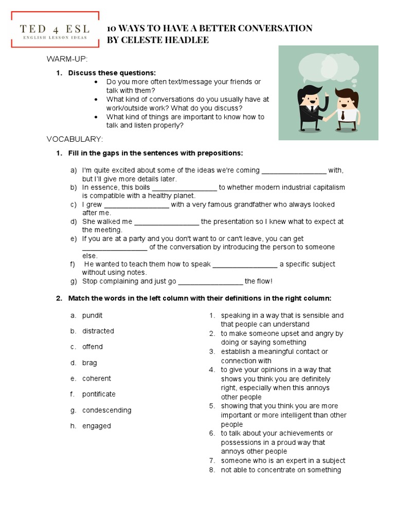 10 WAYS TO HAVE A BETTER CONVERSATION Students PDF | PDF | Conversation ...