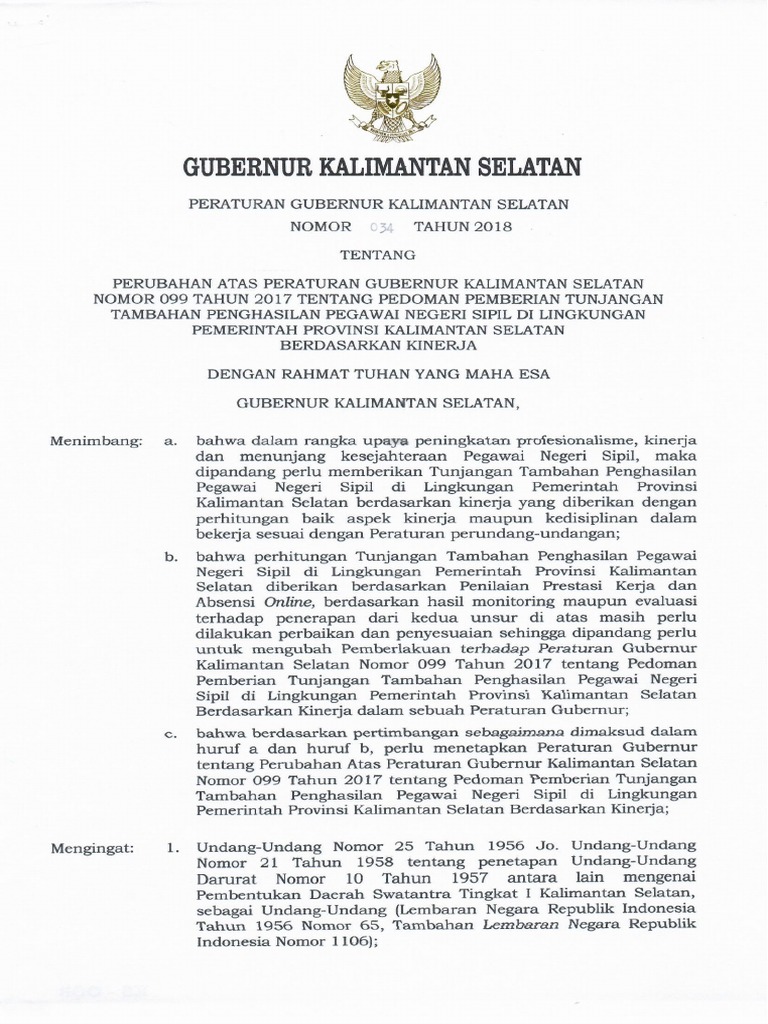 Surat Edaran Gubernur Kalimantan Selatan No 0146 Tentang Mekanisme Pembayaran TTP 2019 | PDF