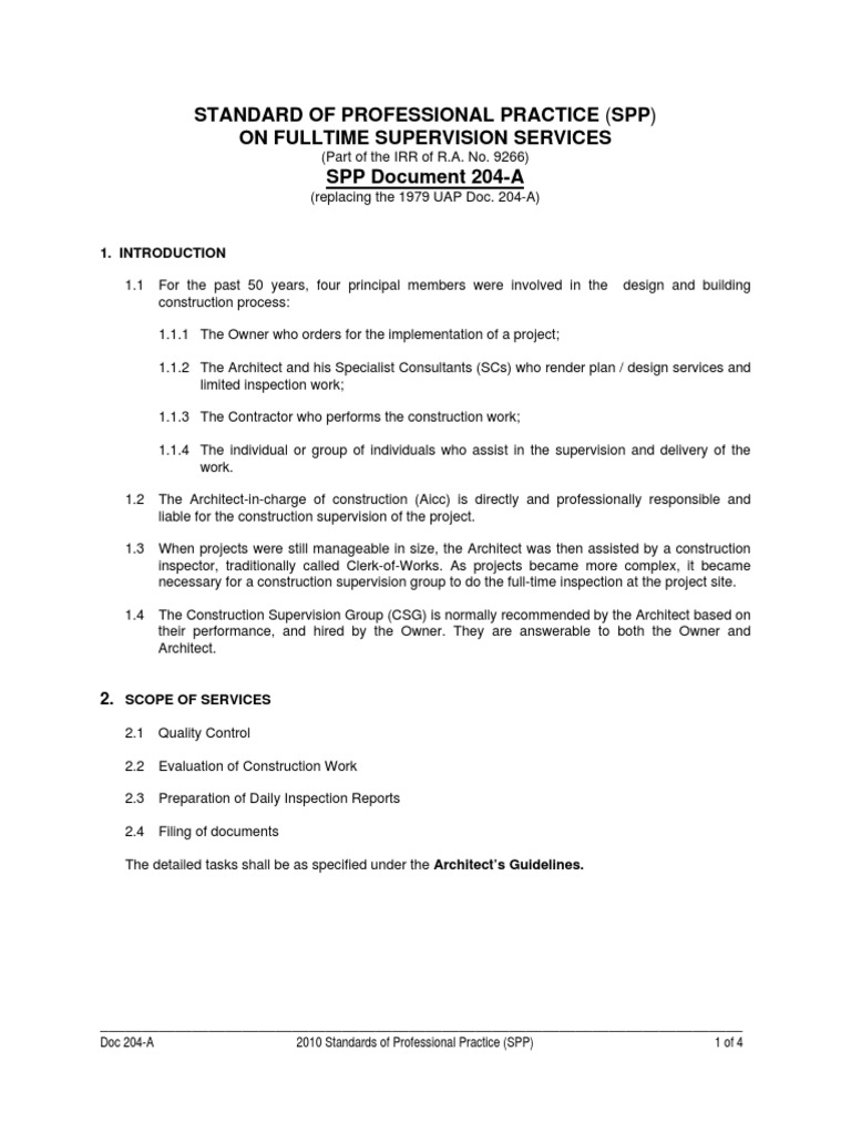 Guidelines for Construction Supervision Groups: Roles, Responsibilities ...