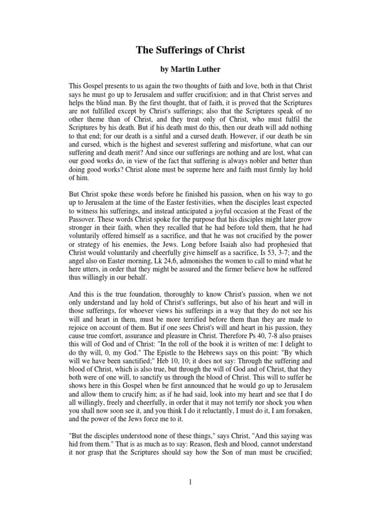 Understanding Christ's Sufferings | PDF | Grace In Christianity | Jesus