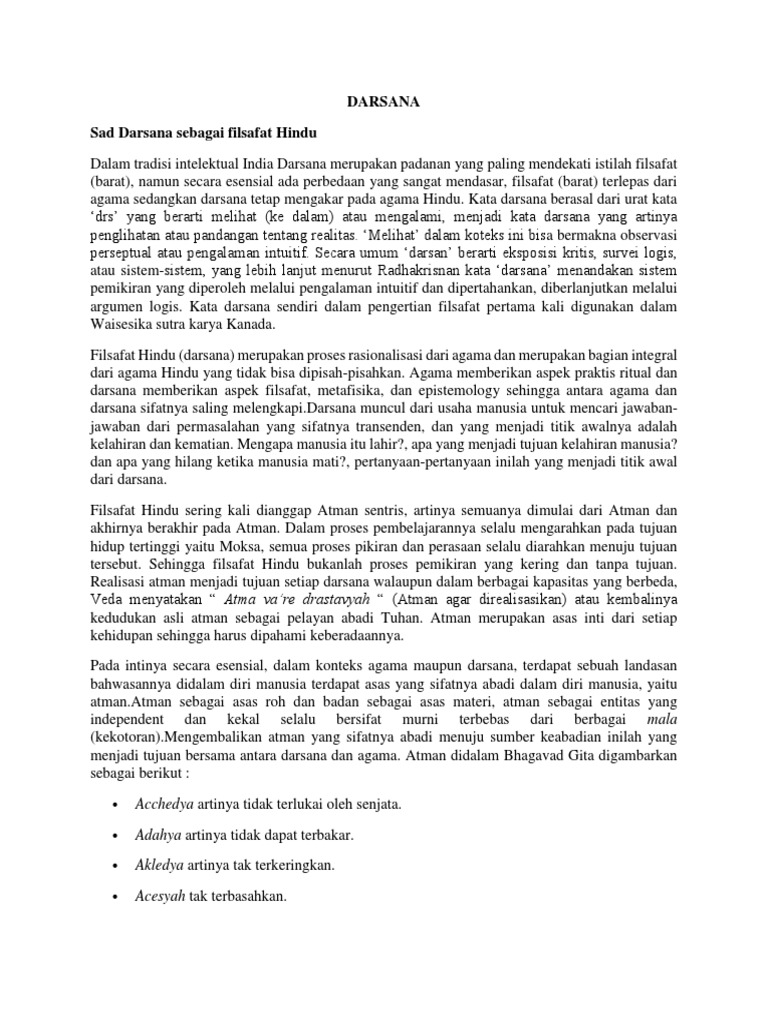 Memahami Konsep Sad Darsana dalam Hindu | PDF