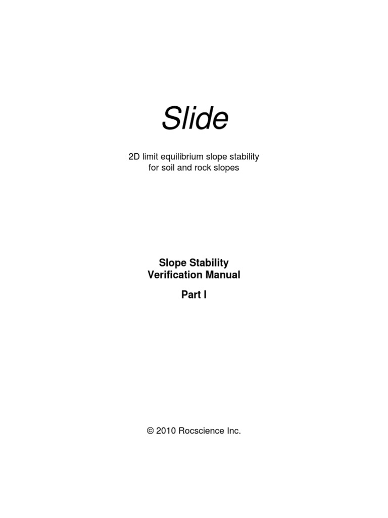 Slide: Slope Stability Verification Manual | PDF | Soil Mechanics ...