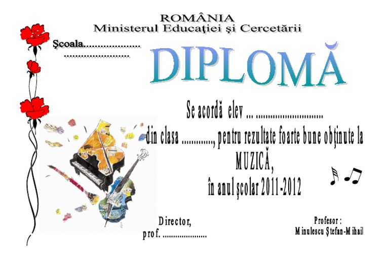 Model Diploma Muzica | PDF