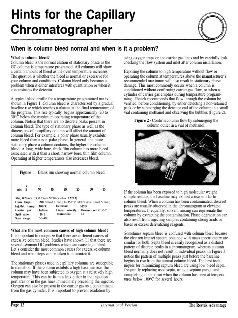 Hints For The Capillary: When Is Column Bleed Normal and When Is It A ...
