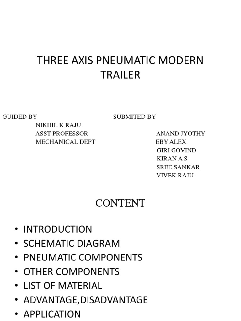 Three Axis Pneumatic Trailer Design | PDF | Valve | Piston