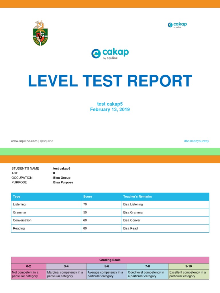 Level Test Report | PDF