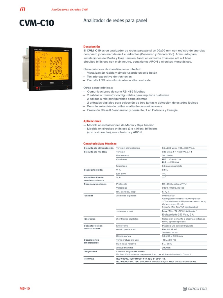 CVM C10 | PDF | Transformador | Ingenieria Eléctrica
