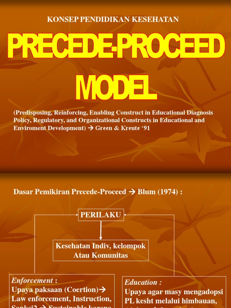KONSEP PENDIDIKAN KESEHATAN MENGGUNAKAN PENDEKATAN PRECEDE-PROCEED | PDF