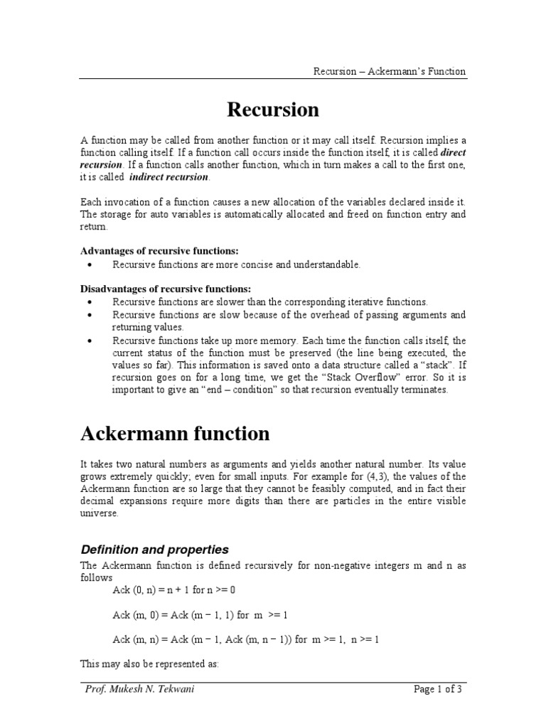Ackermann Function | PDF | Subroutine | Parameter (Computer Programming)