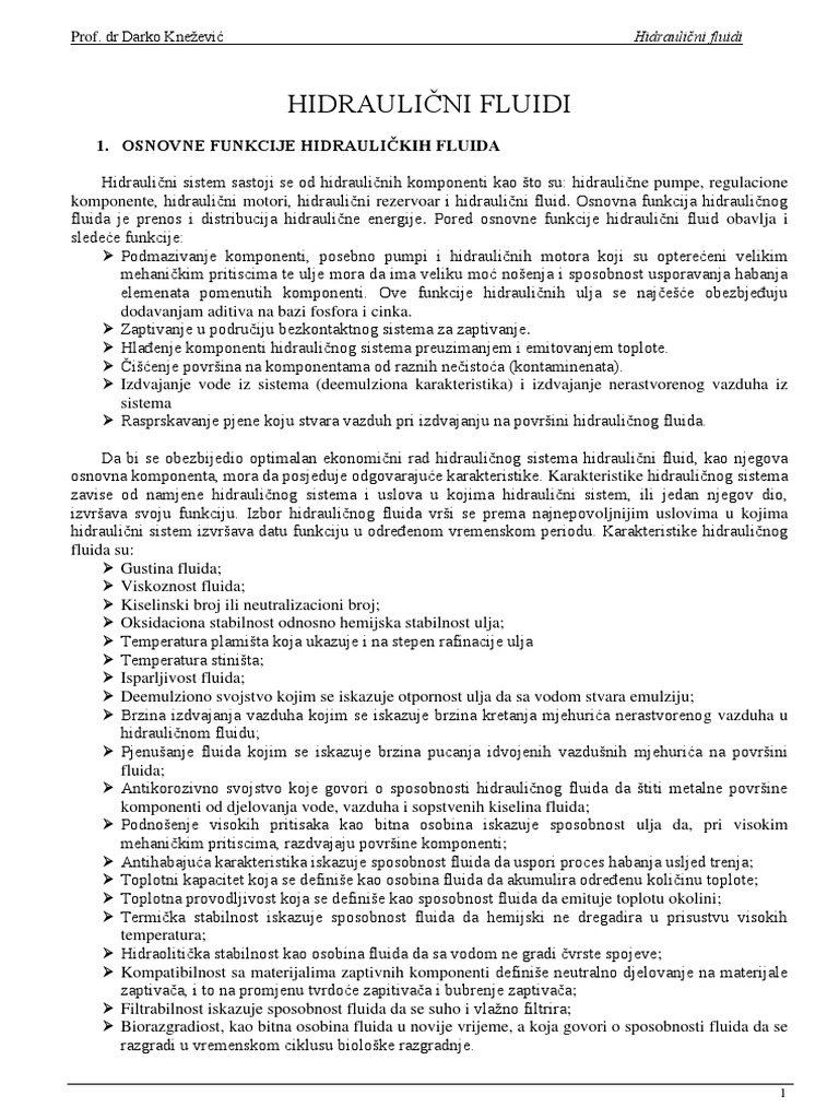 Hidraulicna Fluidi 1 | PDF