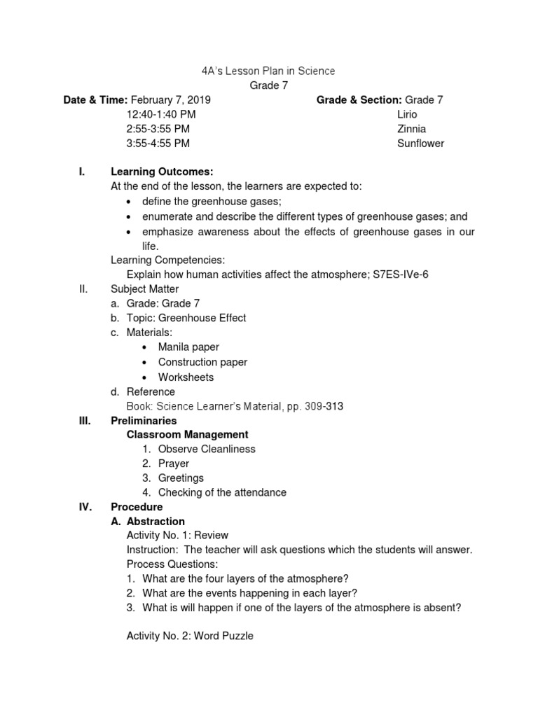 Greenhouse Gases Lesson Plan | PDF | Greenhouse Effect | Greenhouse Gas