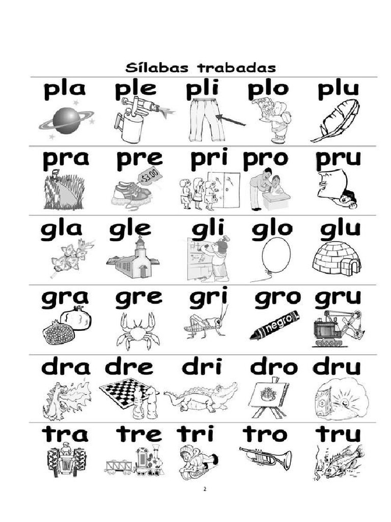 Palabras Con Silabas Trabadas | PDF
