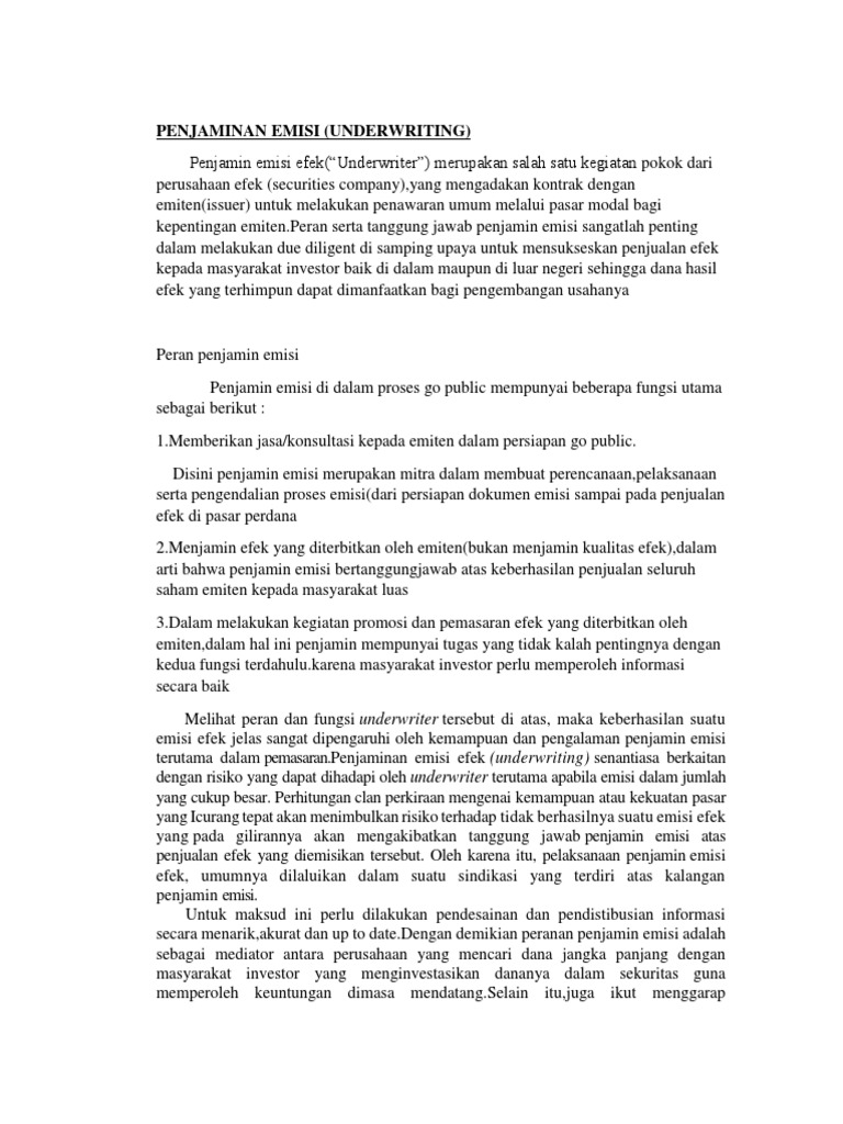 Audit Penjamin Emisi | PDF