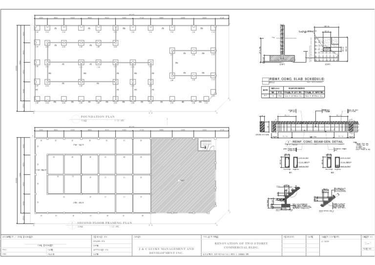 Reinf. Conc. Slab Schedule:: Foundation Plan | PDF