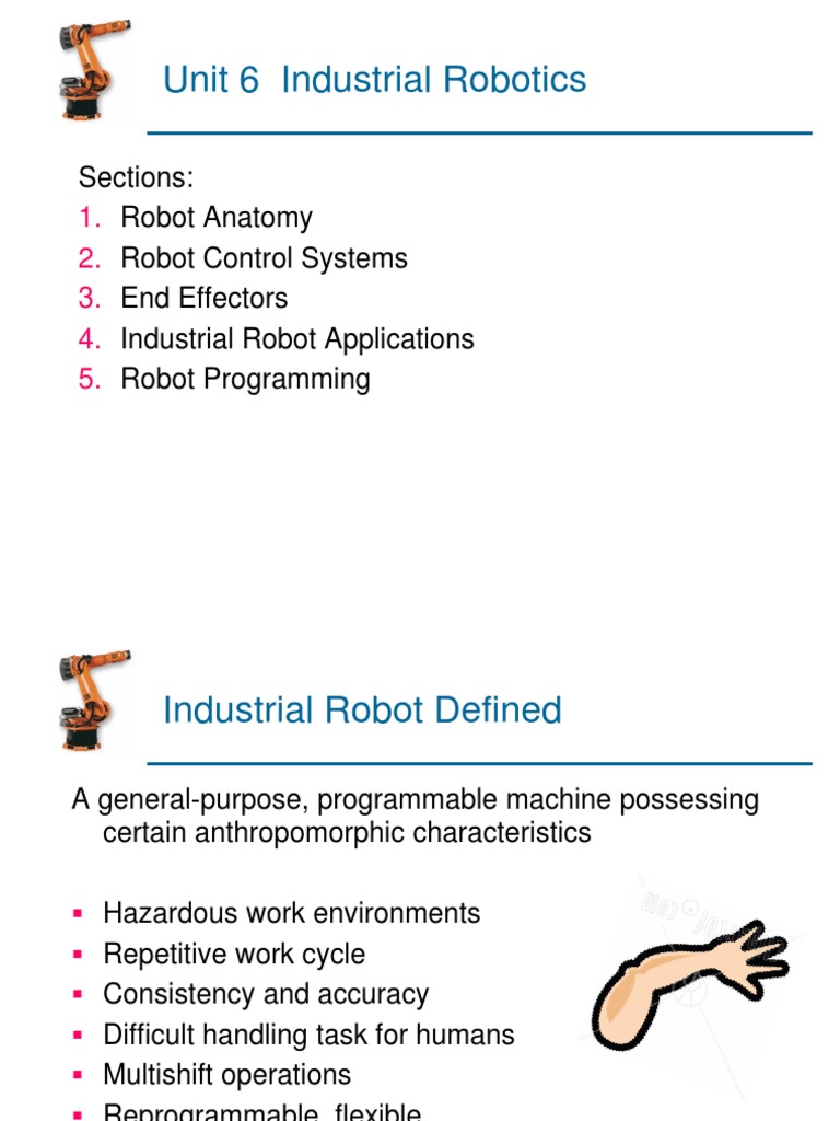 Unit 6 Industrial Robotics | PDF | Sensor | Robotics