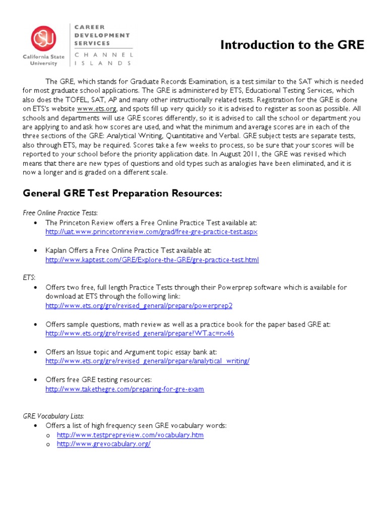 GRE Prep Guide for Grad Applicants | PDF