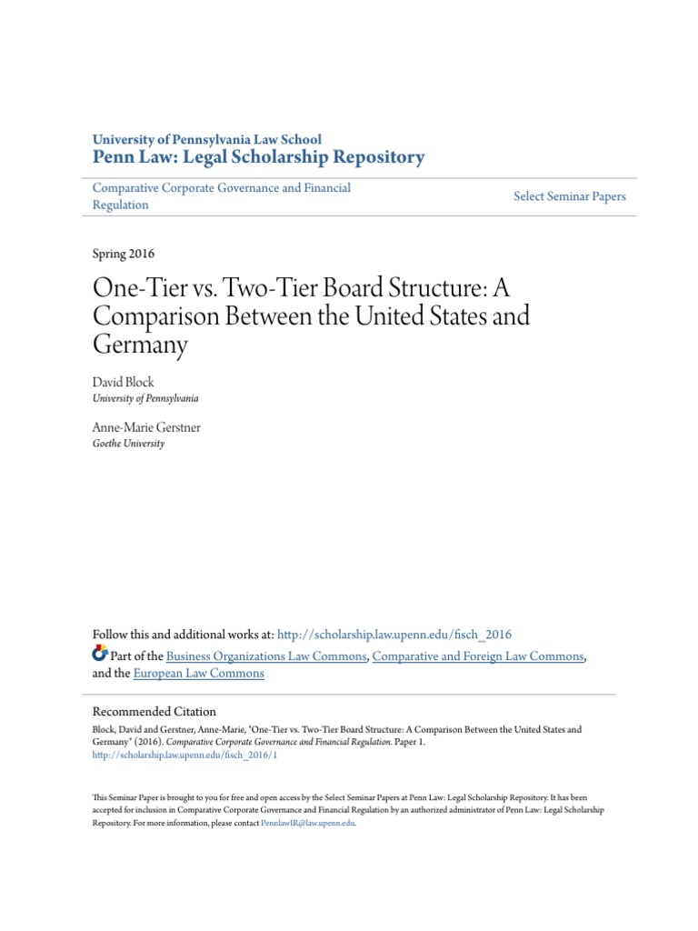 One-Tier vs. Two-Tier Board Structure - A Comparison Between The U ... One-Tier vs. Two-Tier Board Structure - A Comparison Between The U ...