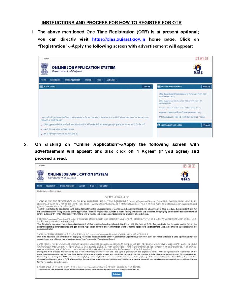 The Above Mentioned One Time Registration (OTR) Is at Present Optional ...