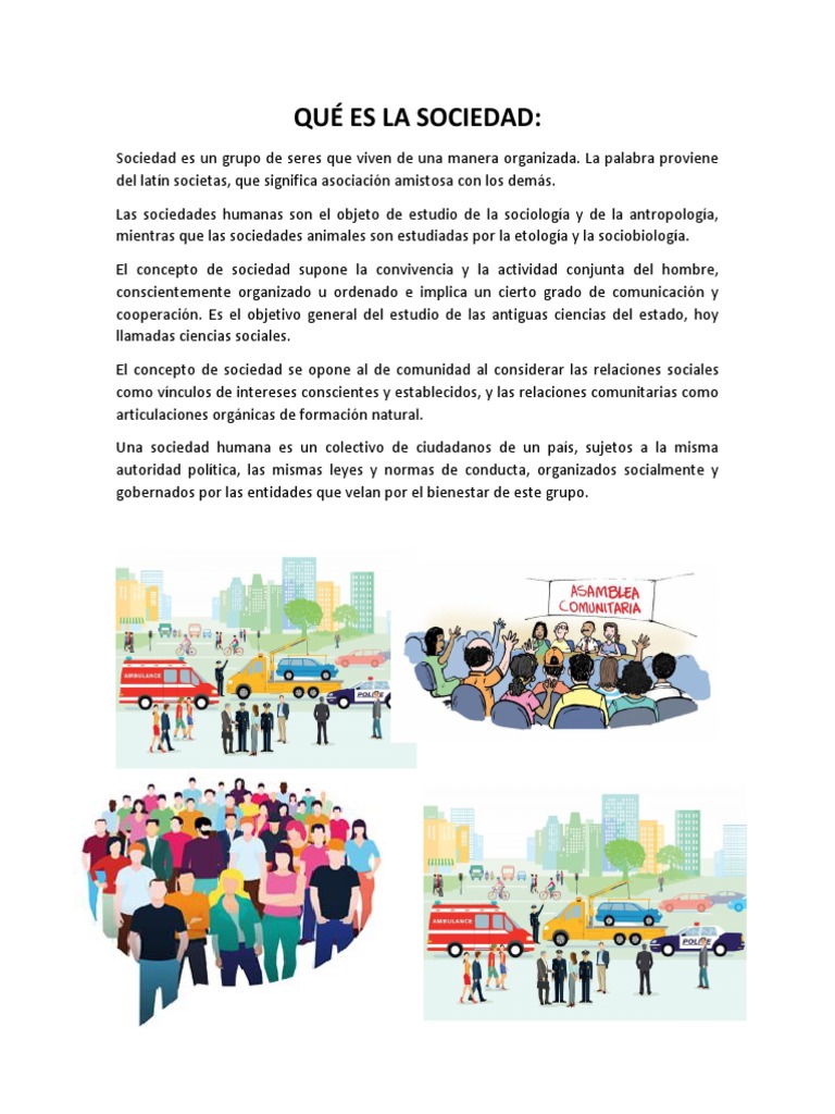 Qué Es La Sociedad | Descargar gratis PDF | Buena capital | Sociedad